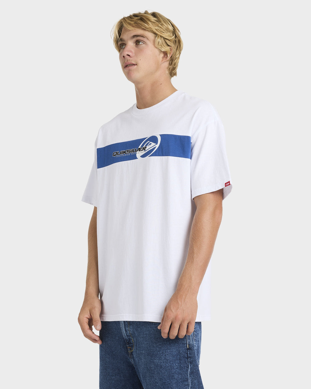 Mens Tilt Panel Knit T-Shirt – White – Quiksilver AU