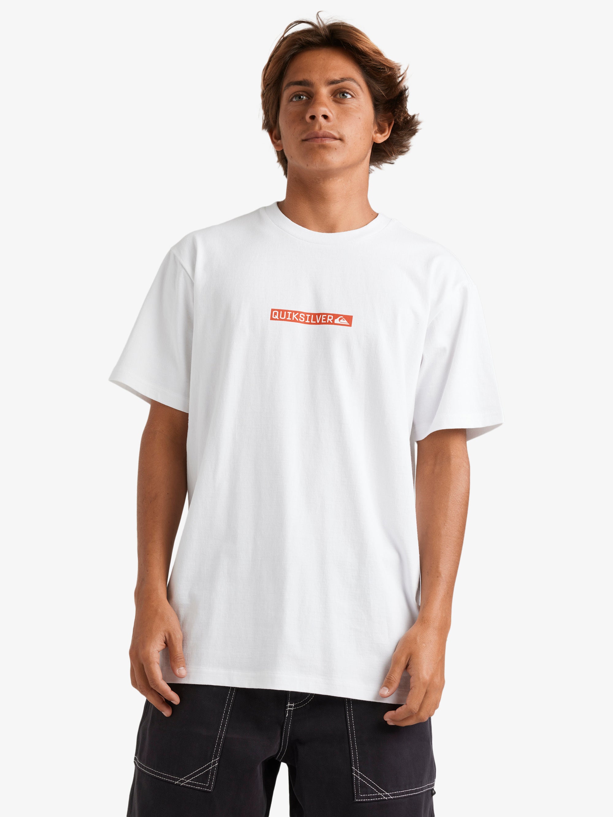 Mens Clicker Logo T-Shirt – White – Quiksilver AU