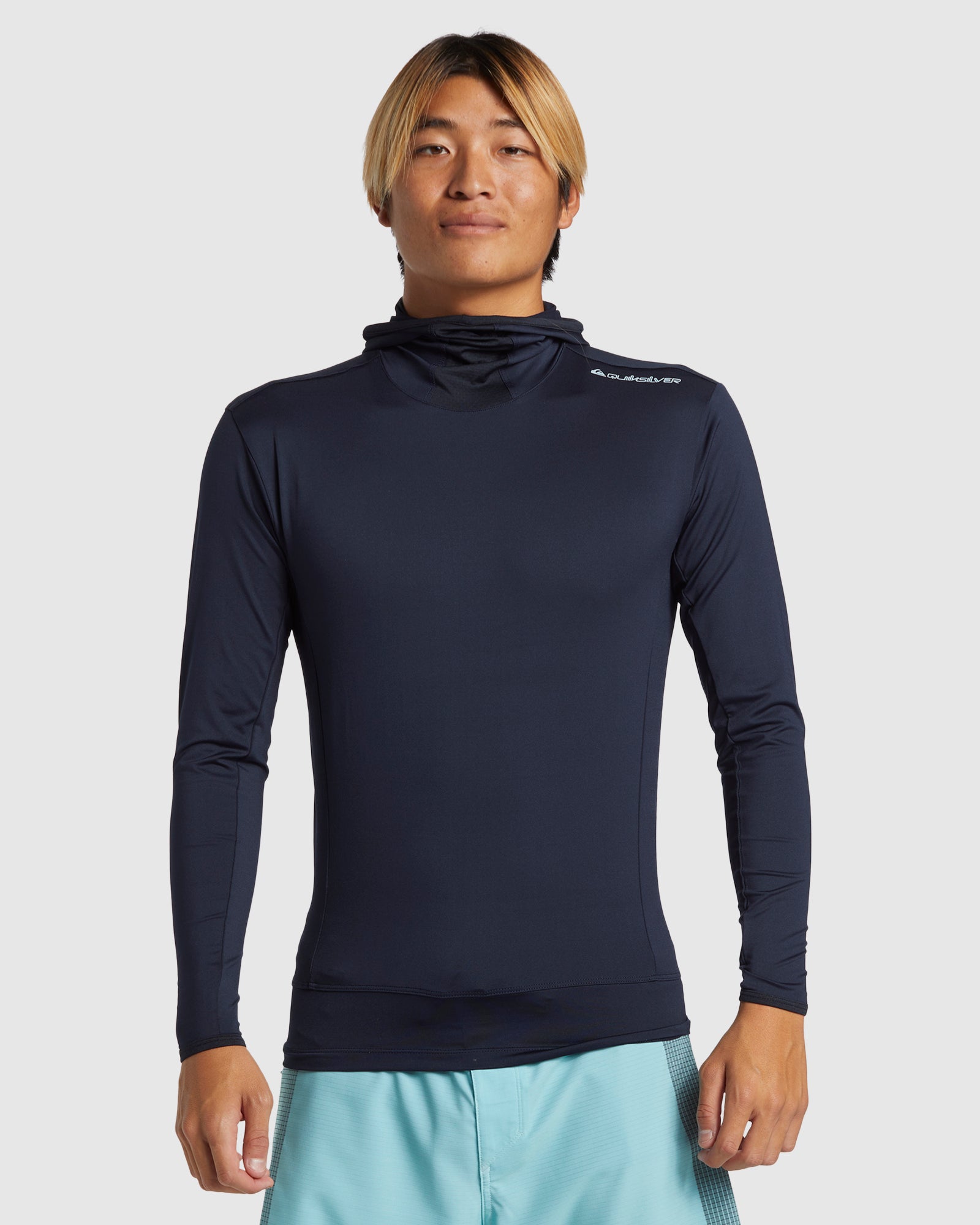 Mens Highline Long Sleeve UPF 50 Hooded Surf T-Shirt - DARK NAVY ...