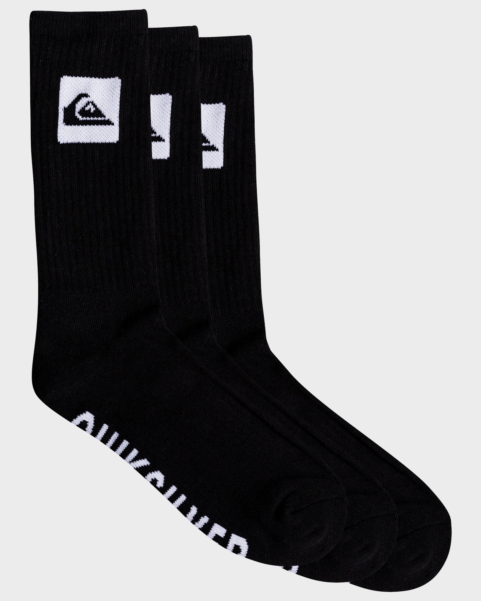 Mens 5 Pack Crew Socks - BLACK | Quiksilver