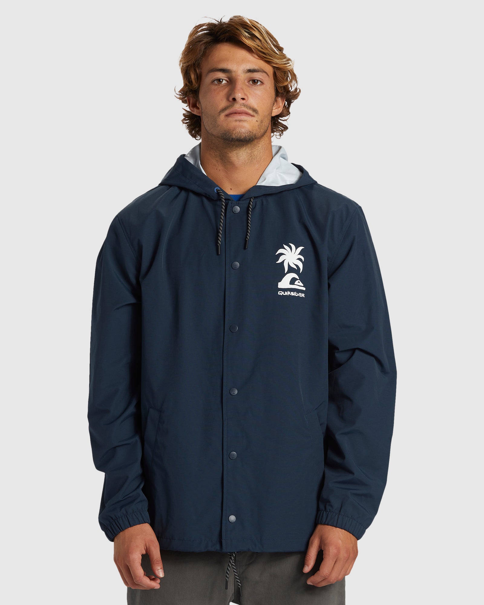 Mens Rain Cloud Hooded Track Jacket - DARK NAVY | Quiksilver