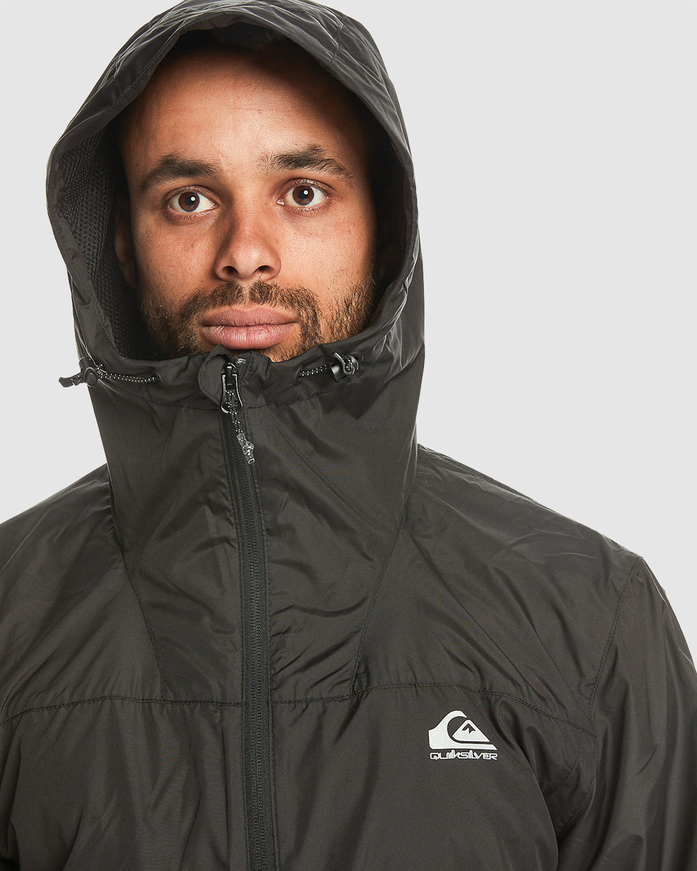 Mens Overcast Hooded Windbreaker Jacket – Black – Quiksilver AU