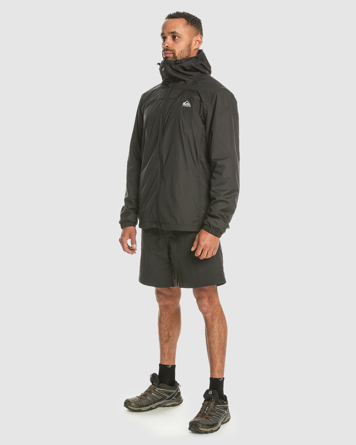 Mens Overcast Hooded Windbreaker Jacket – Black – Quiksilver AU