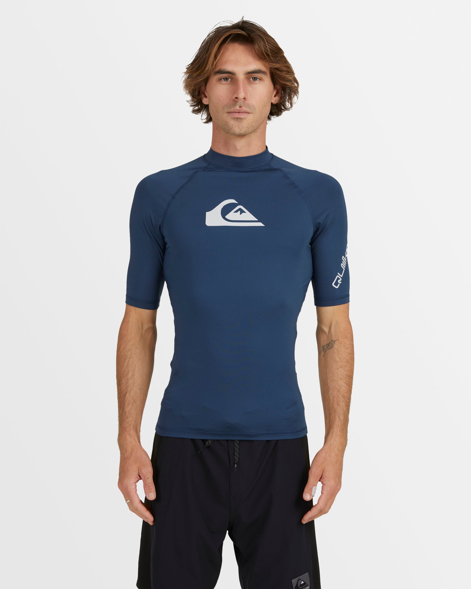 Mens All Time Short Sleeve UPF 50 Rash Vest - INSIGNIA BLUE | Quiksilver