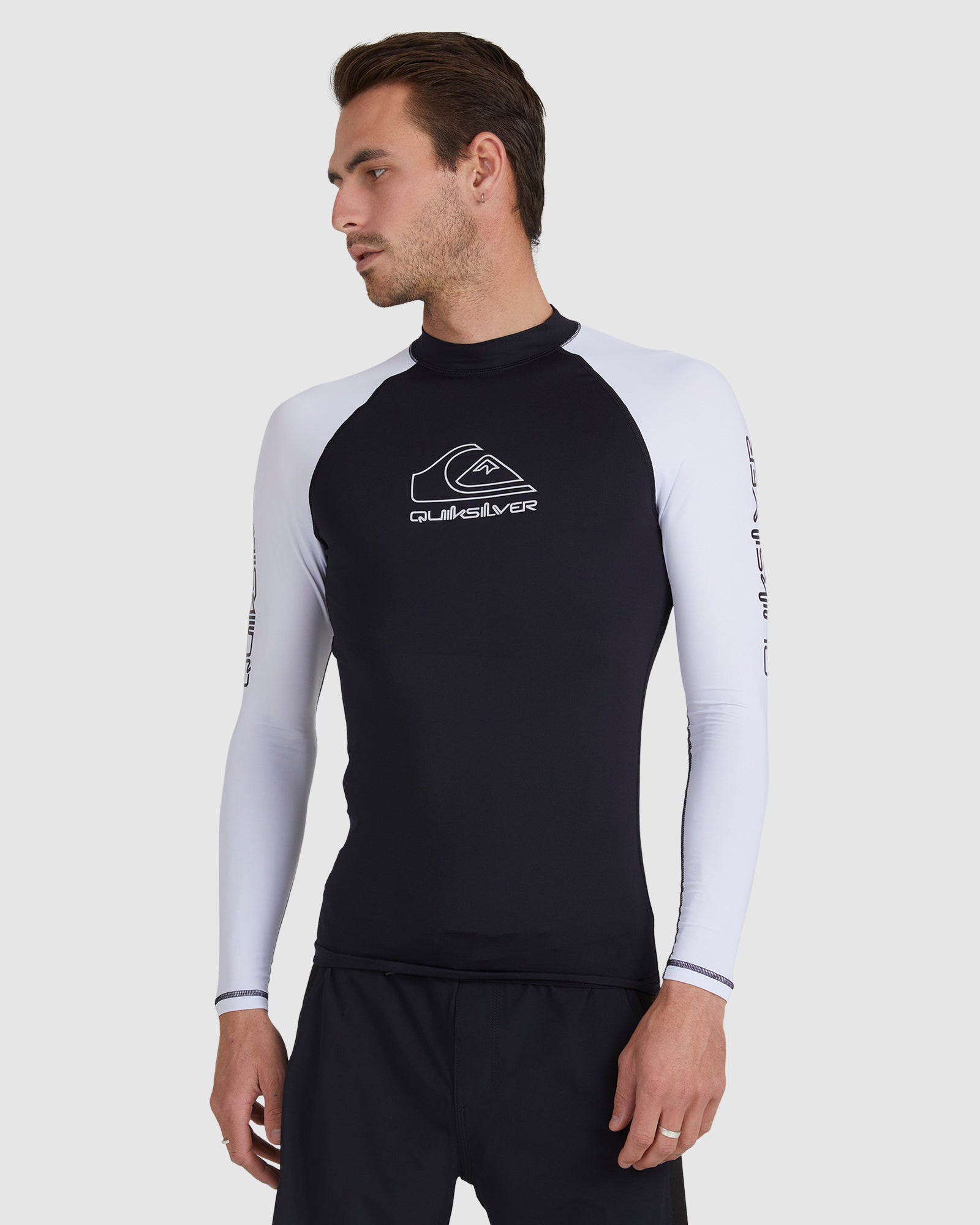 Mens On Tour Apac Long Sleeve Upf 50 Rash Vest - BLACK | Quiksilver