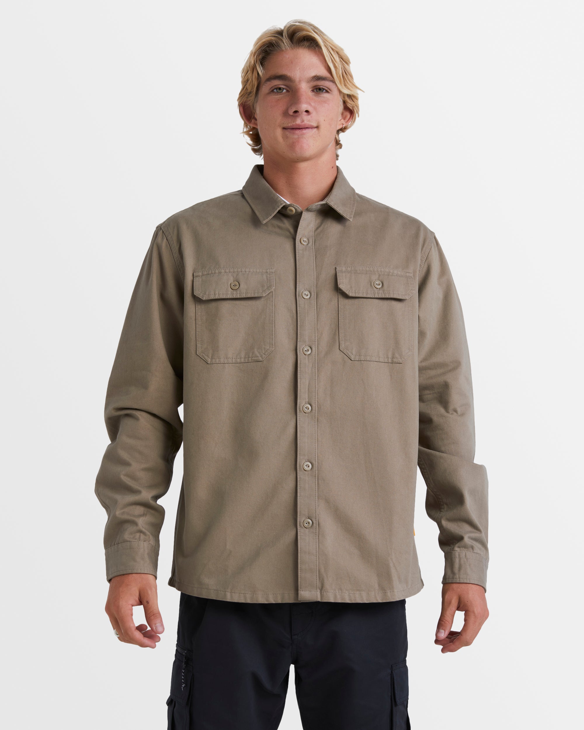 Mens Reef Casual Long Sleeve Shirt - TAUPE | Quiksilver