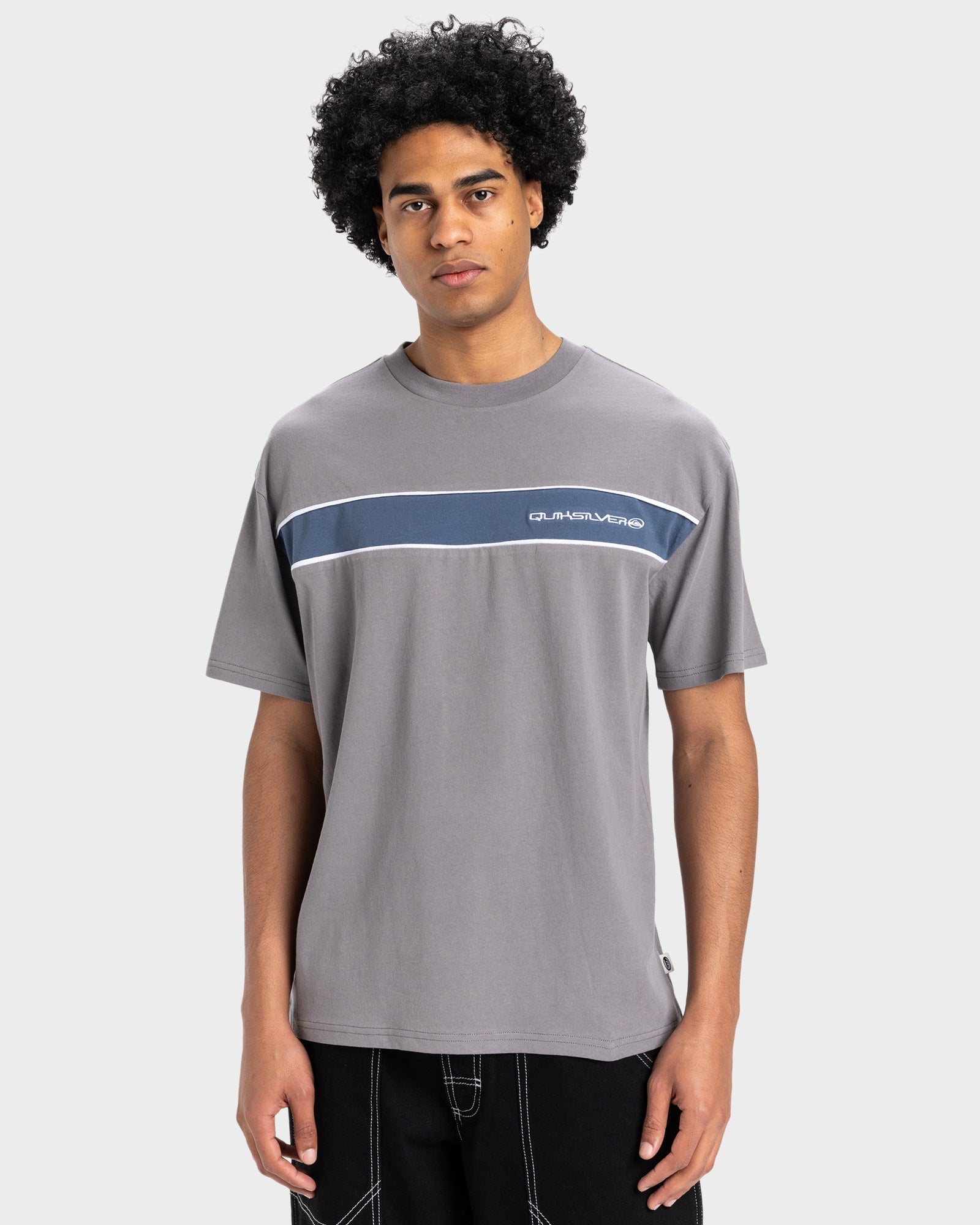 Mens Tri Band T-Shirt - STEEL GRAY | Quiksilver