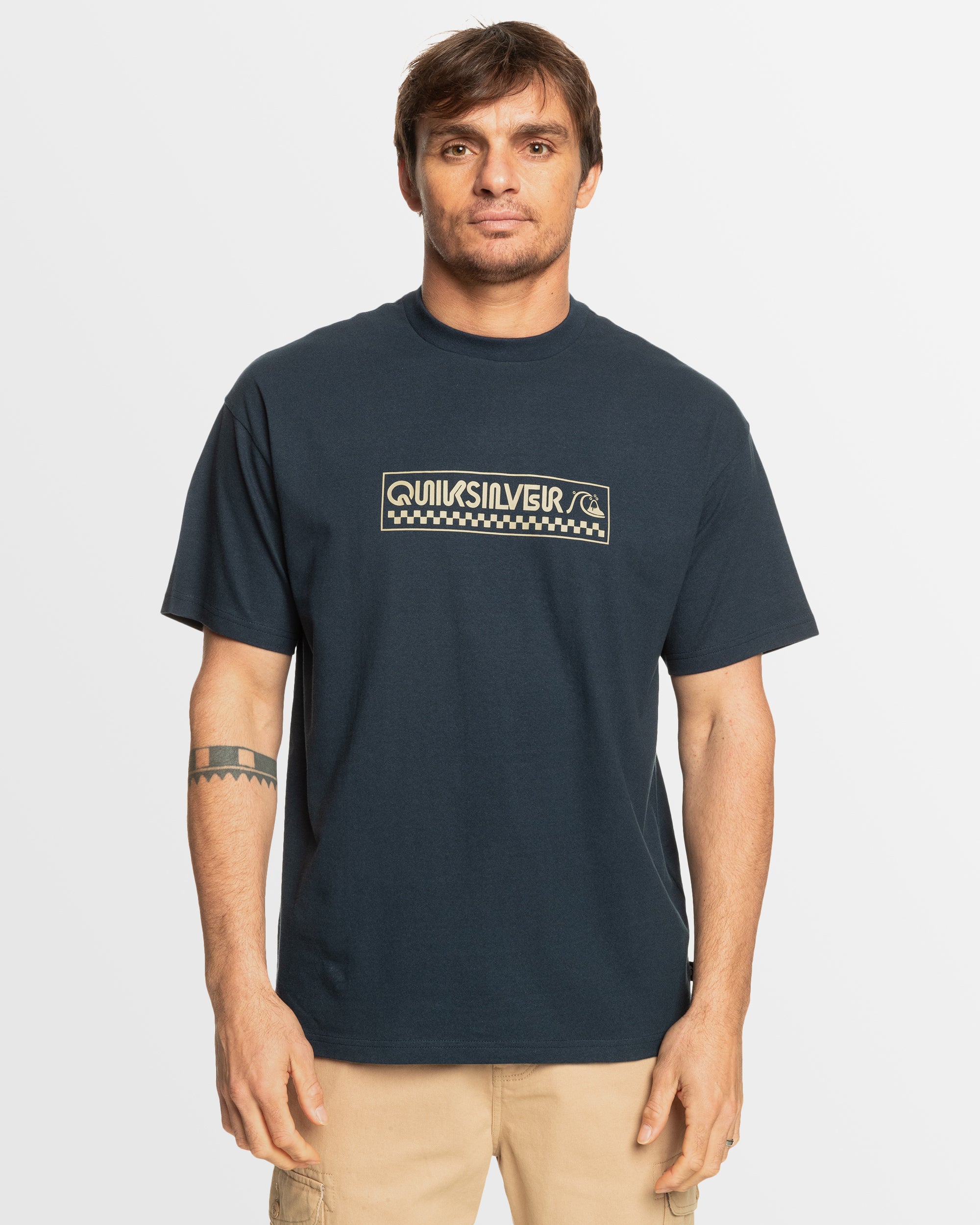 Mens Bubble Check T-Shirt - DARK NAVY | Quiksilver